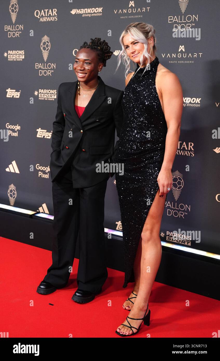 Melchie Dumornay and Lindsey Horan arriving at the Ballon d'Or awards ...