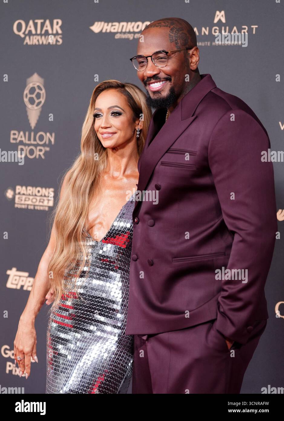 Kate Scott and Malik Scott arriving at the Ballon d'Or awards ceremony ...