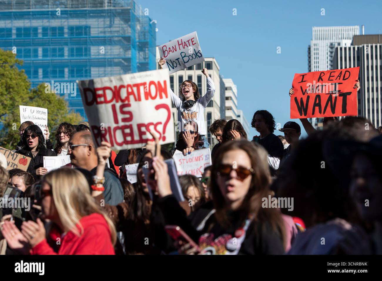 Students join a walk out and protest in support of pay for teachers and ...