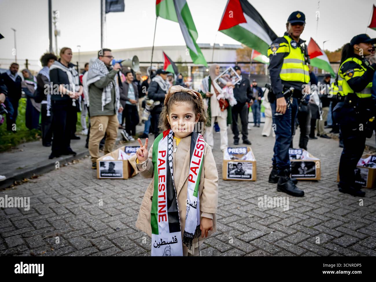 ROTTERDAM - Pro-Palestinian demonstrators at the Neptunus Family ...