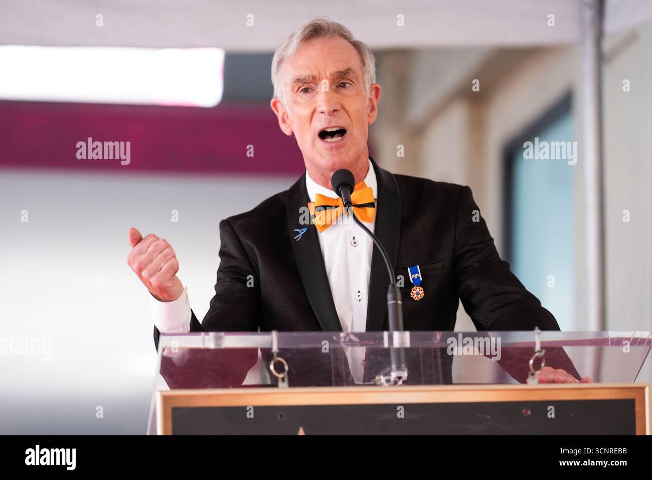 Bill Nye attends a ceremony honoring him with a star on the Hollywood ...