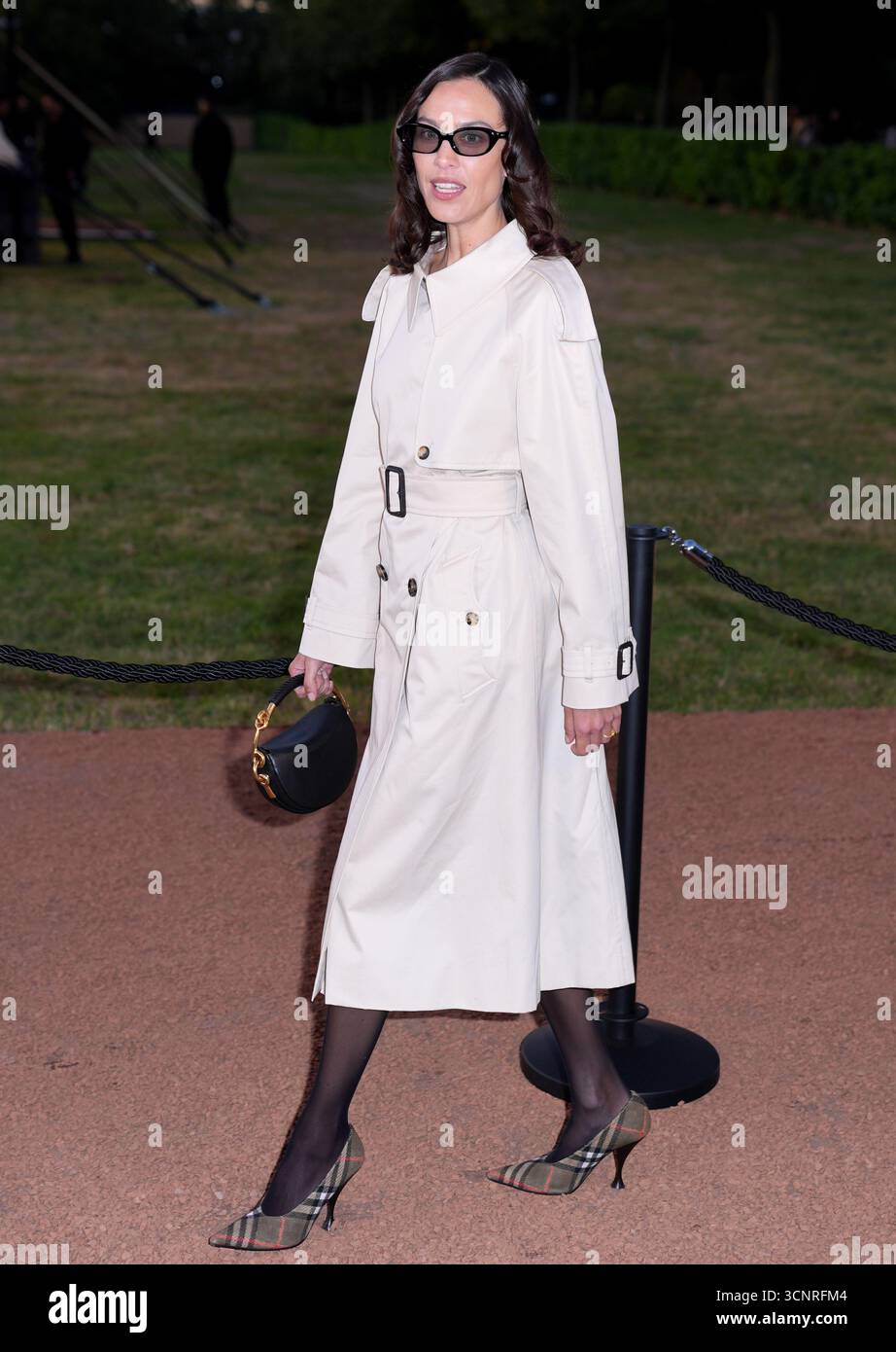 Alexa Chung arriving for the Burberry show in Perks Field, London ...