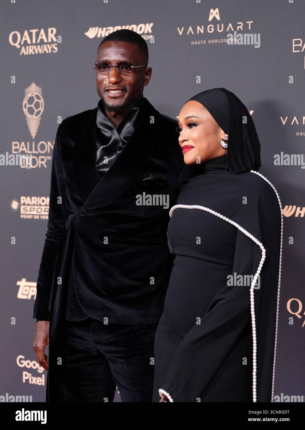 Serhou Guirassy and Assah Hayat arriving at the Ballon d'Or awards ...