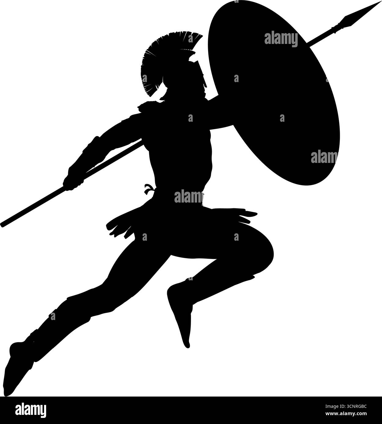Spartan warrior hoplite silhouette hi-res stock photography and images ...