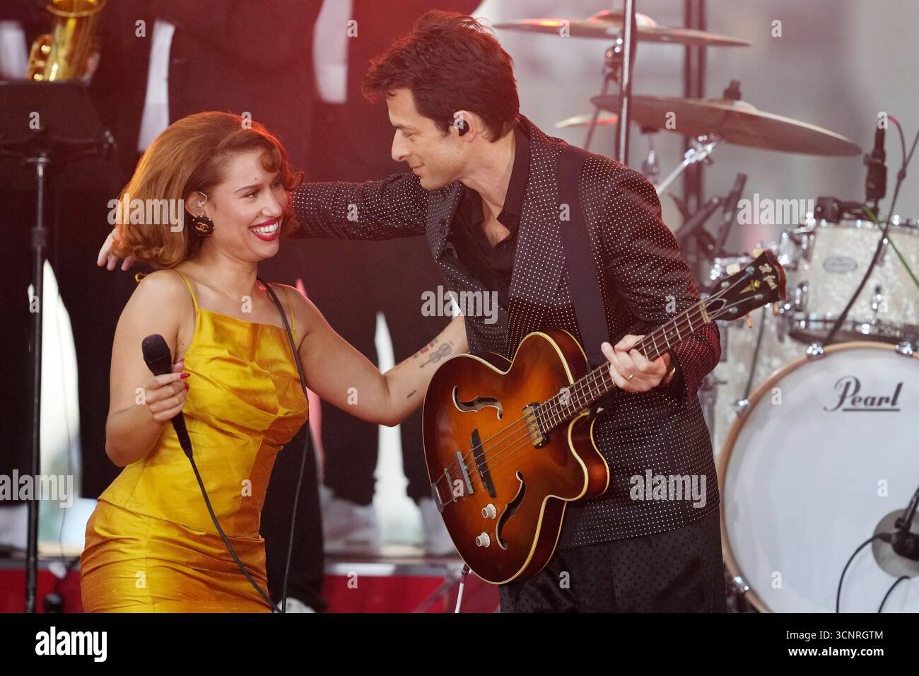 Raye and Mark Ronson perform on NBC's Today show at Rockefeller Plaza ...