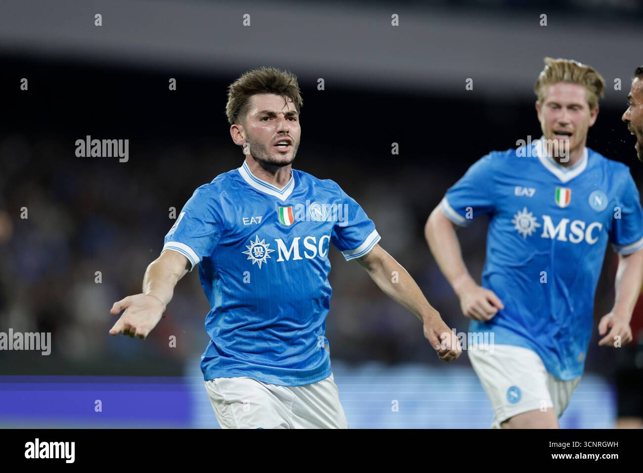 Napoli’s Billy Gilmour celebrates after scoring a goal during the Serie ...