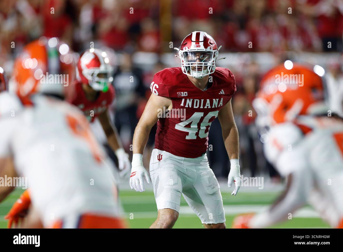 BLOOMINGTON, IN - SEPTEMBER 20: Isaiah Jones #46 of the Indiana ...