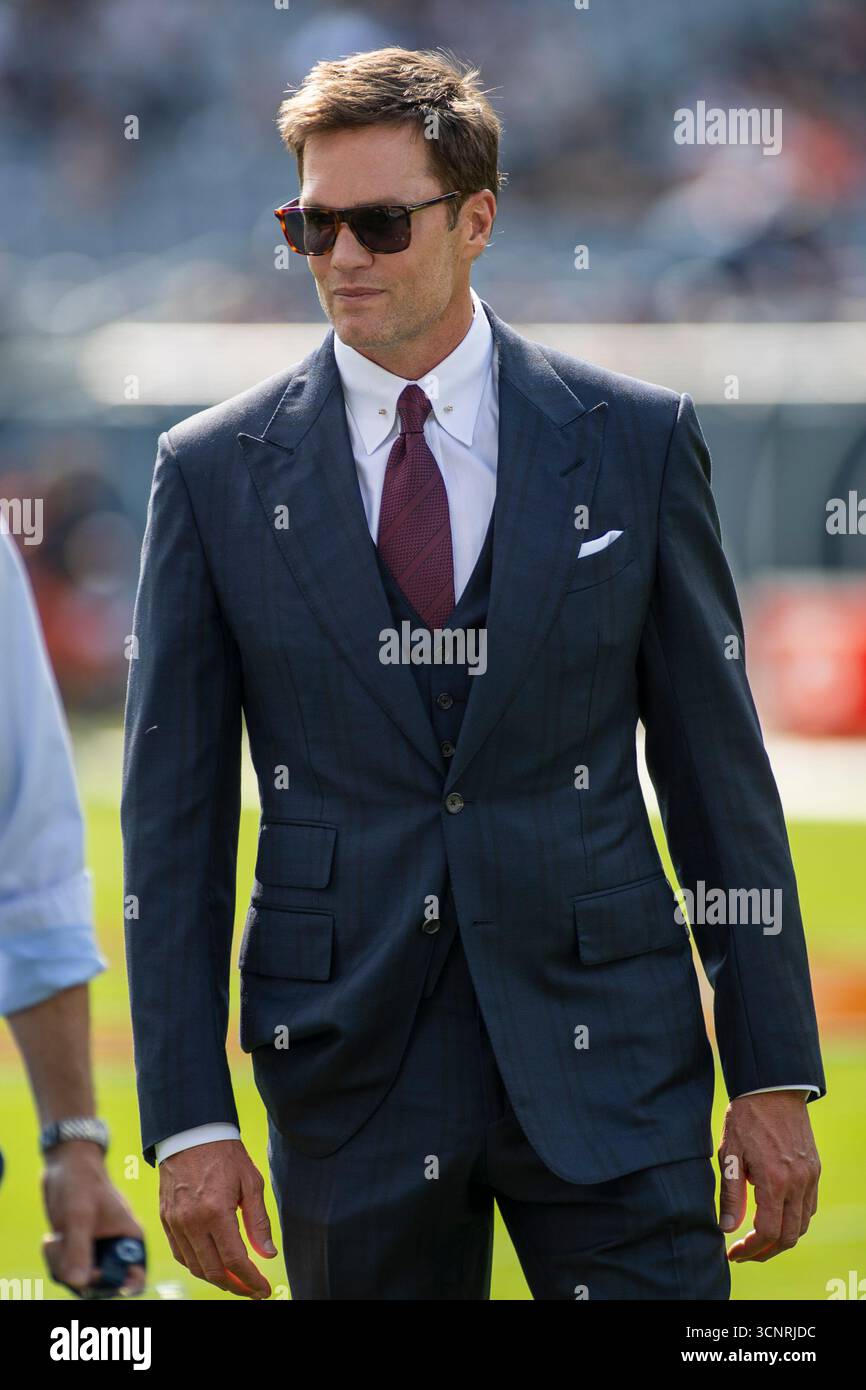 September 21, 2025: Retired Quarterback Tom Brady walks the sidelines ...