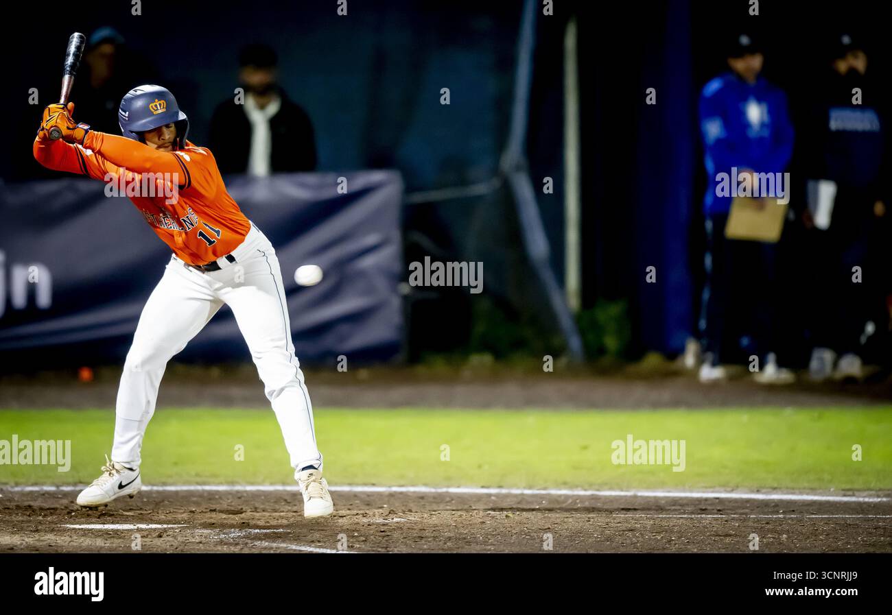 ROTTERDAM - Dutch baseball player DIDDER Ray-Patrick in action against ...
