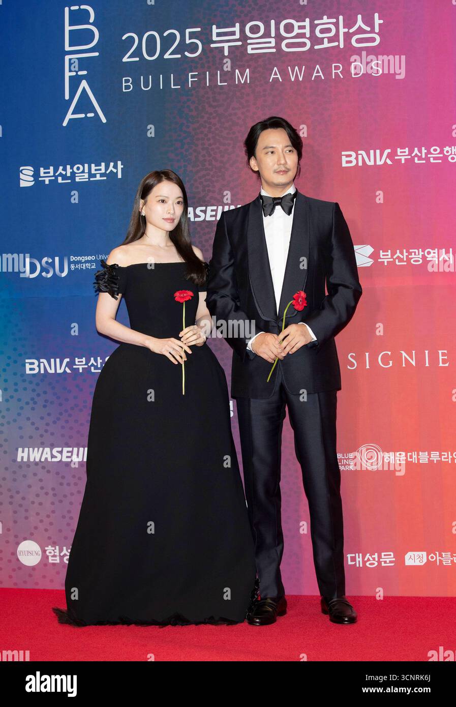 18 Sep 2025 - Busan, South Korea : (L to R) South Korean actors Chun Woo-Hee and Kim Nam-gil ...