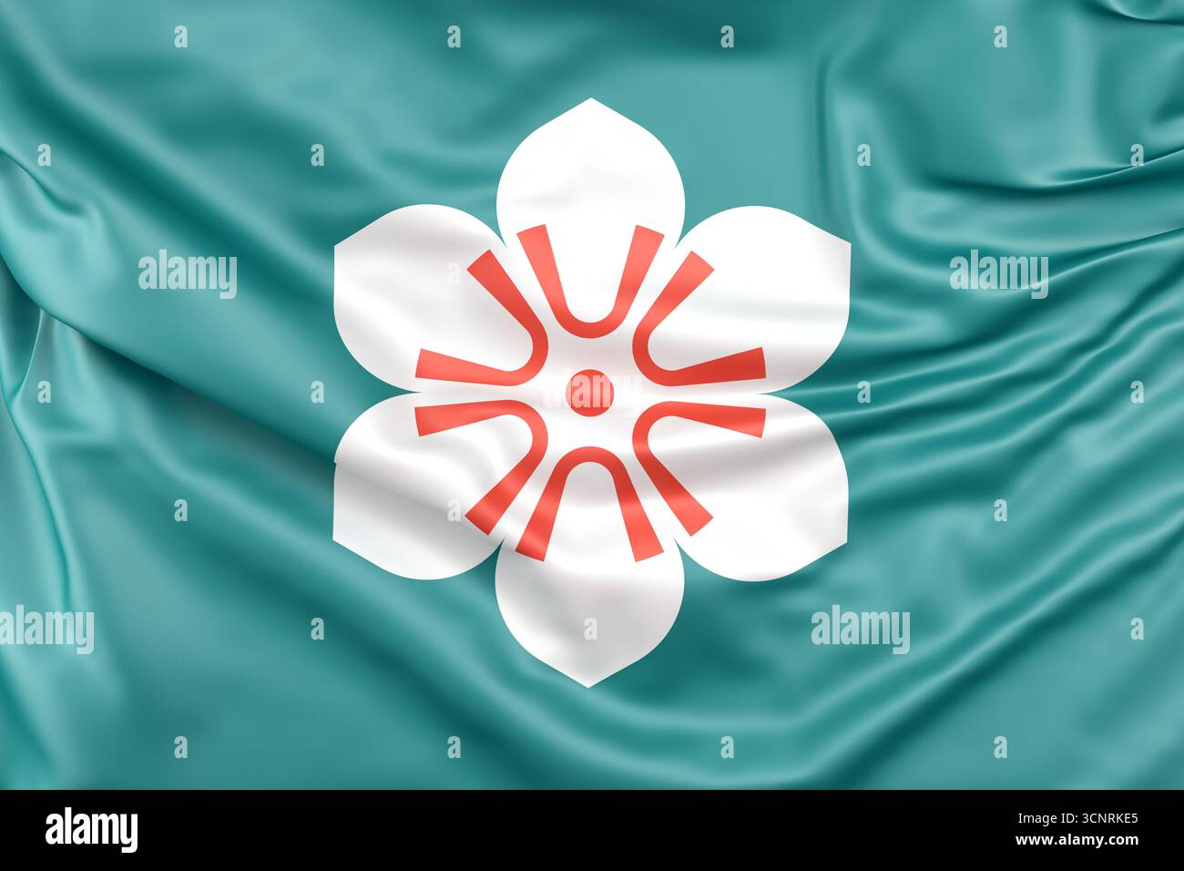 Flag of Saga Prefecture, Japan. 3D Rendering Stock Photo - Alamy