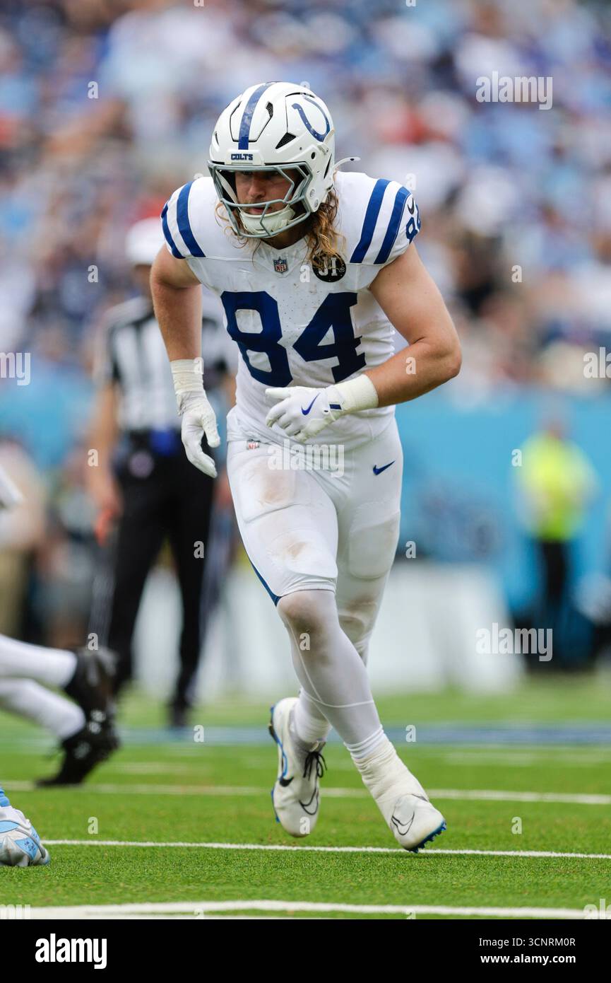 Indianapolis Colts tight end Tyler Warren (84) runs a route during the ...