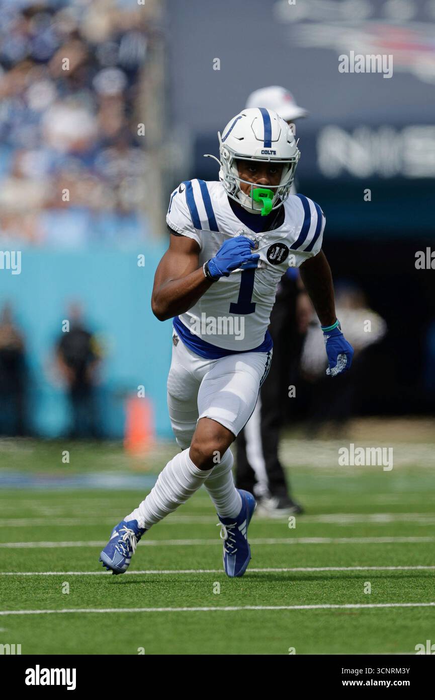 Indianapolis Colts wide receiver Josh Downs (1) runs a route during the ...