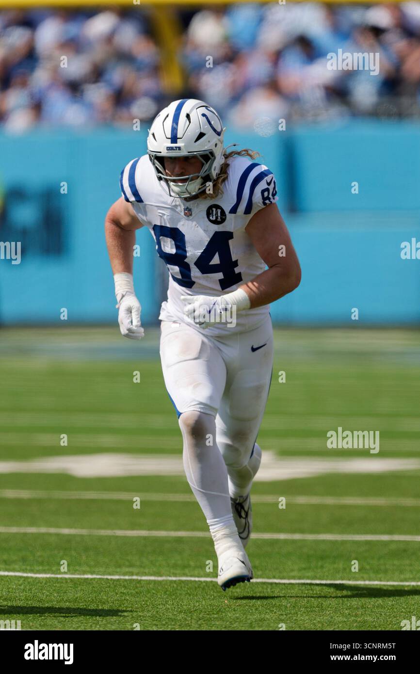 Indianapolis Colts tight end Tyler Warren (84) runs a route during the ...