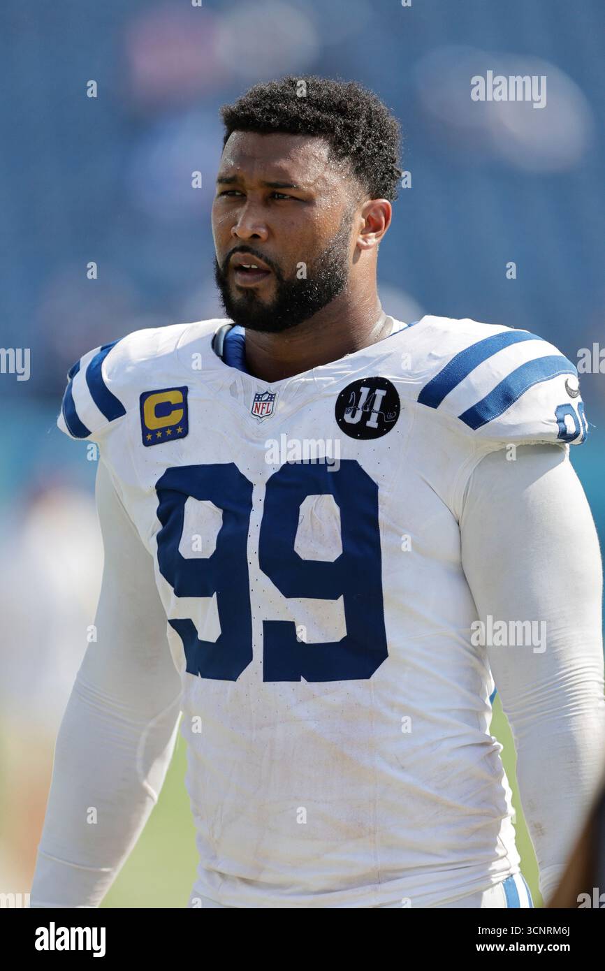 Indianapolis Colts defensive tackle DeForest Buckner (99) walks off the ...
