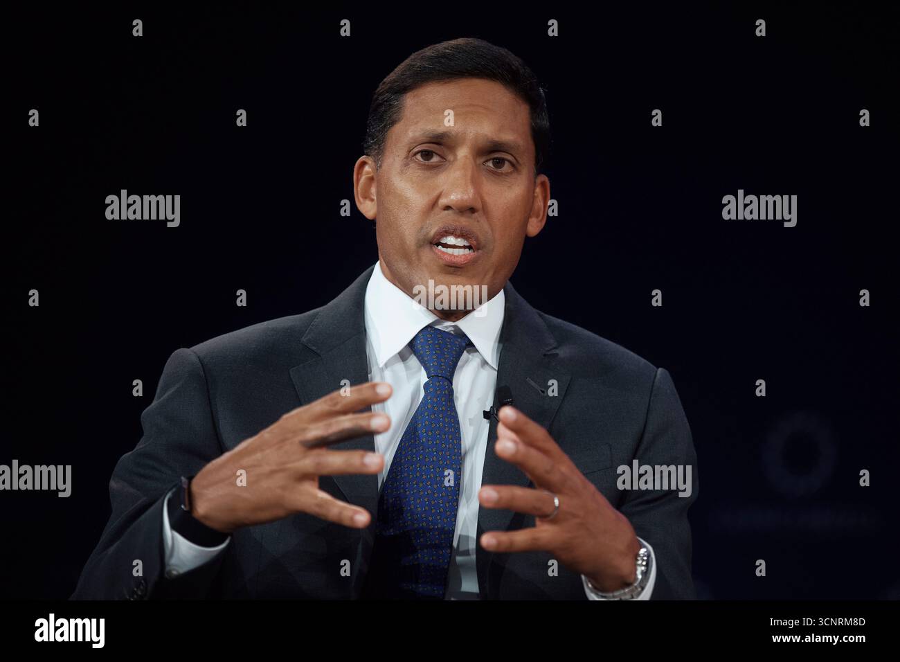 Rajiv Shah from the The Rockefeller Foundation speaks during the ...