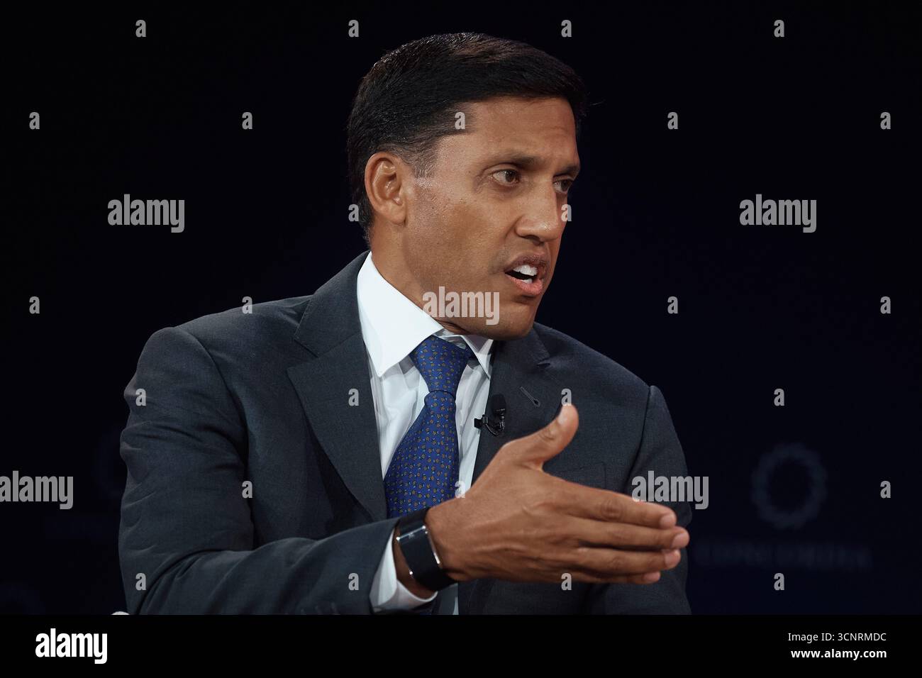 Rajiv Shah from the Rockefeller Foundation speaks during the Concordia ...