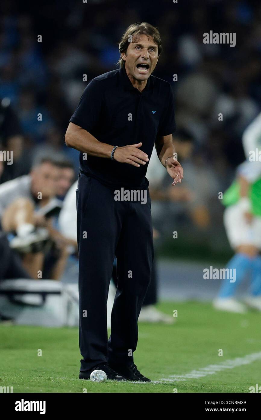 Napoli’s coach Antonio Conte during the Serie A soccer match between ...