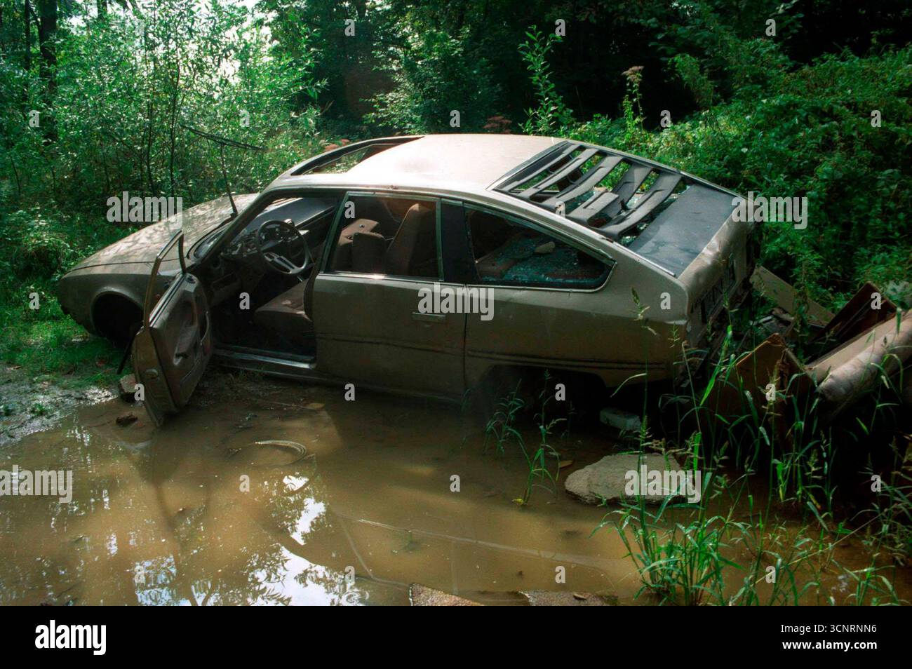 car wreck after car accident with total loss or write-off car wreck ...