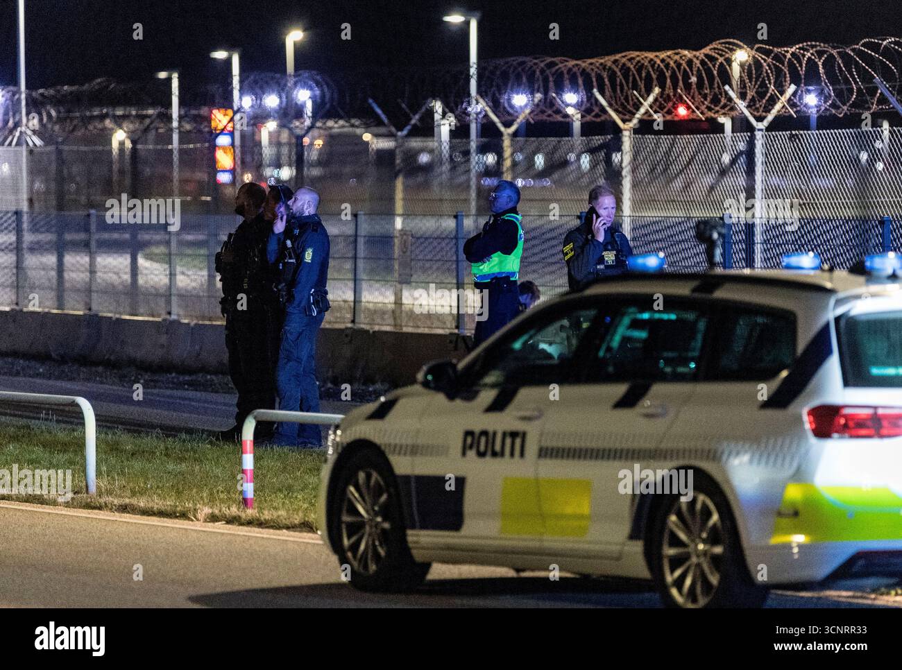Danish police patrol at Copenhagen Airport, Denmark, Monday Sept. 22 ...