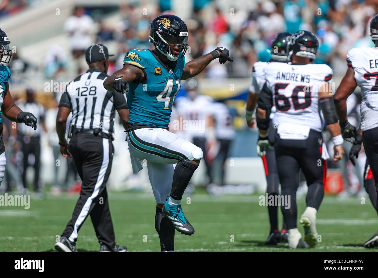 Jacksonville Jaguars defensive end Josh Hines-Allen (41) celebrates ...