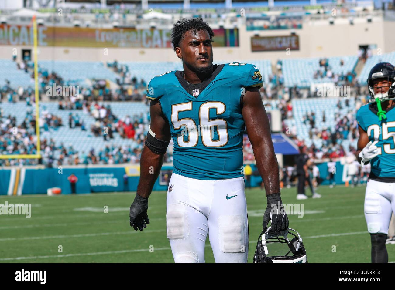 Jacksonville Jaguars linebacker Yasir Abdullah (56) leaves the field ...