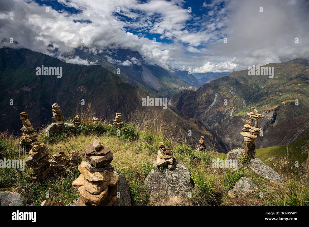 These apachetas, stone cairns built by trekkers, honor the Pachamama ...