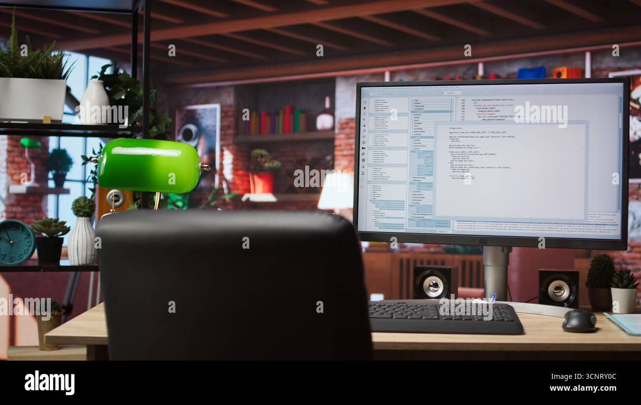 Software development and coding being done on PC, implementing ...