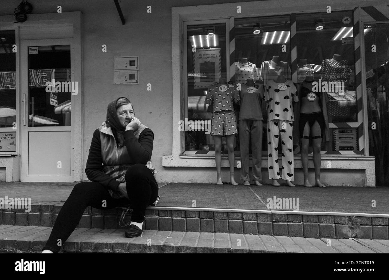 Outdoor clothing store Black and White Stock Photos & Images - Alamy