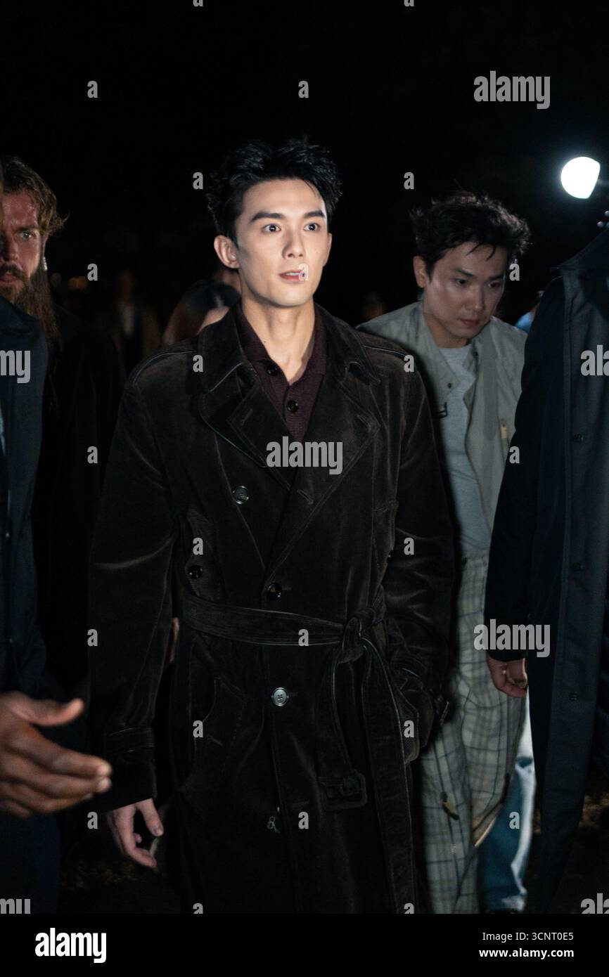 Leo Wu attends the Burberry show during London Fashion Week September ...
