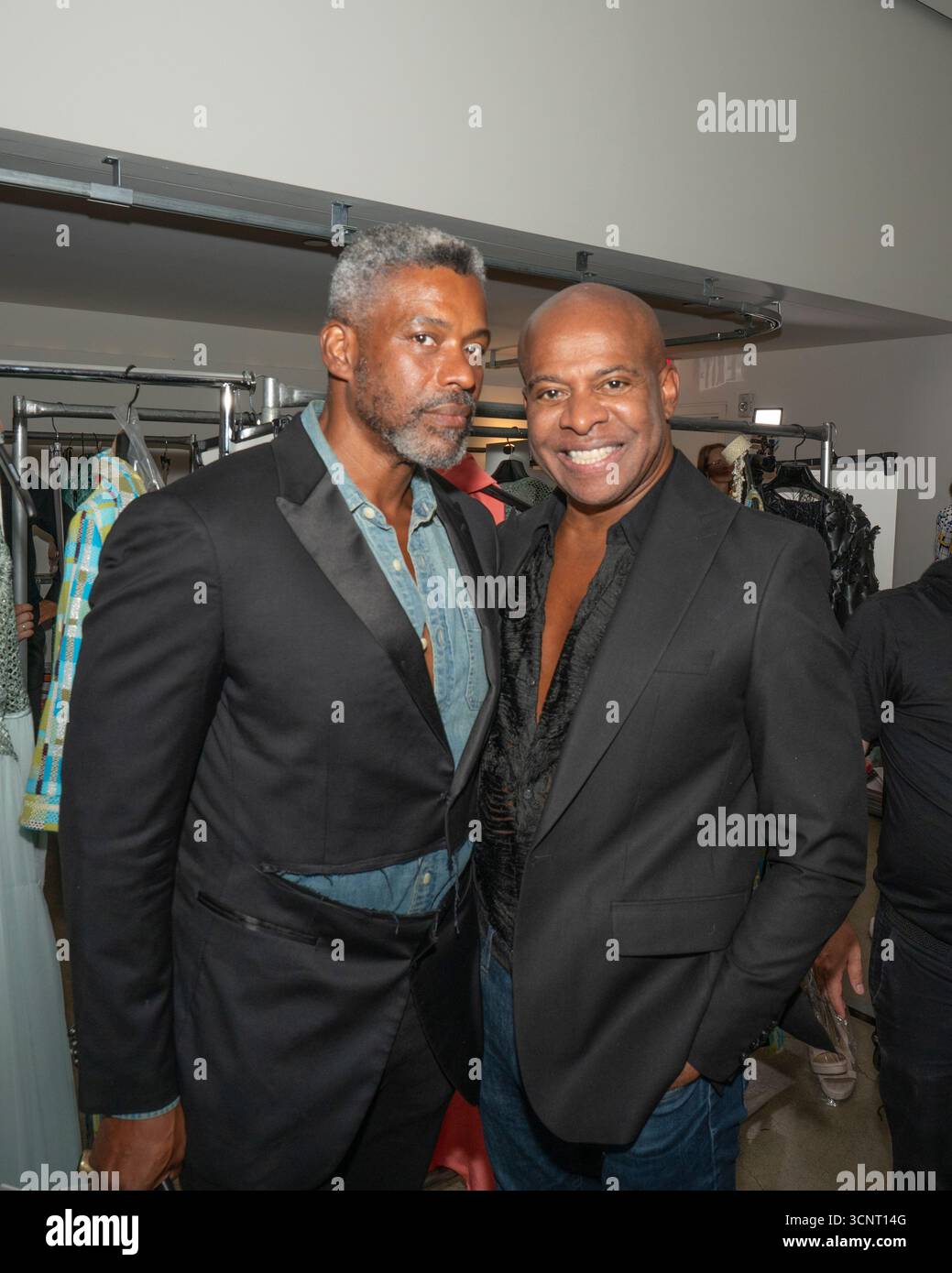 Musa Jackson and Frederick Anderson at Frederick Anderson's NYFW SS26 ...