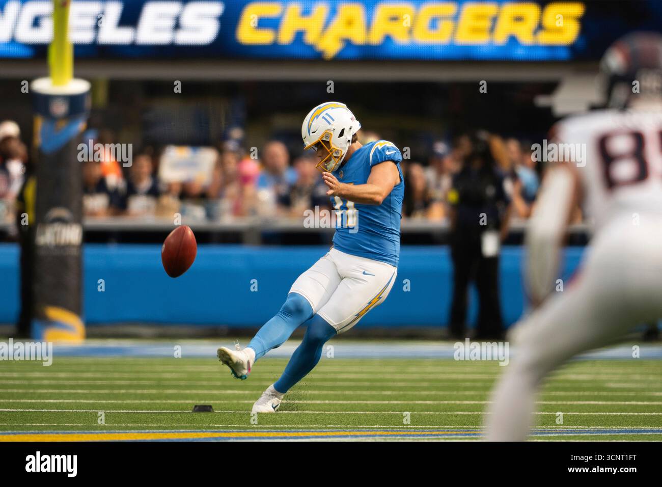 Los Angeles Chargers kicker Cameron Dicker (11) kicks the ball during ...