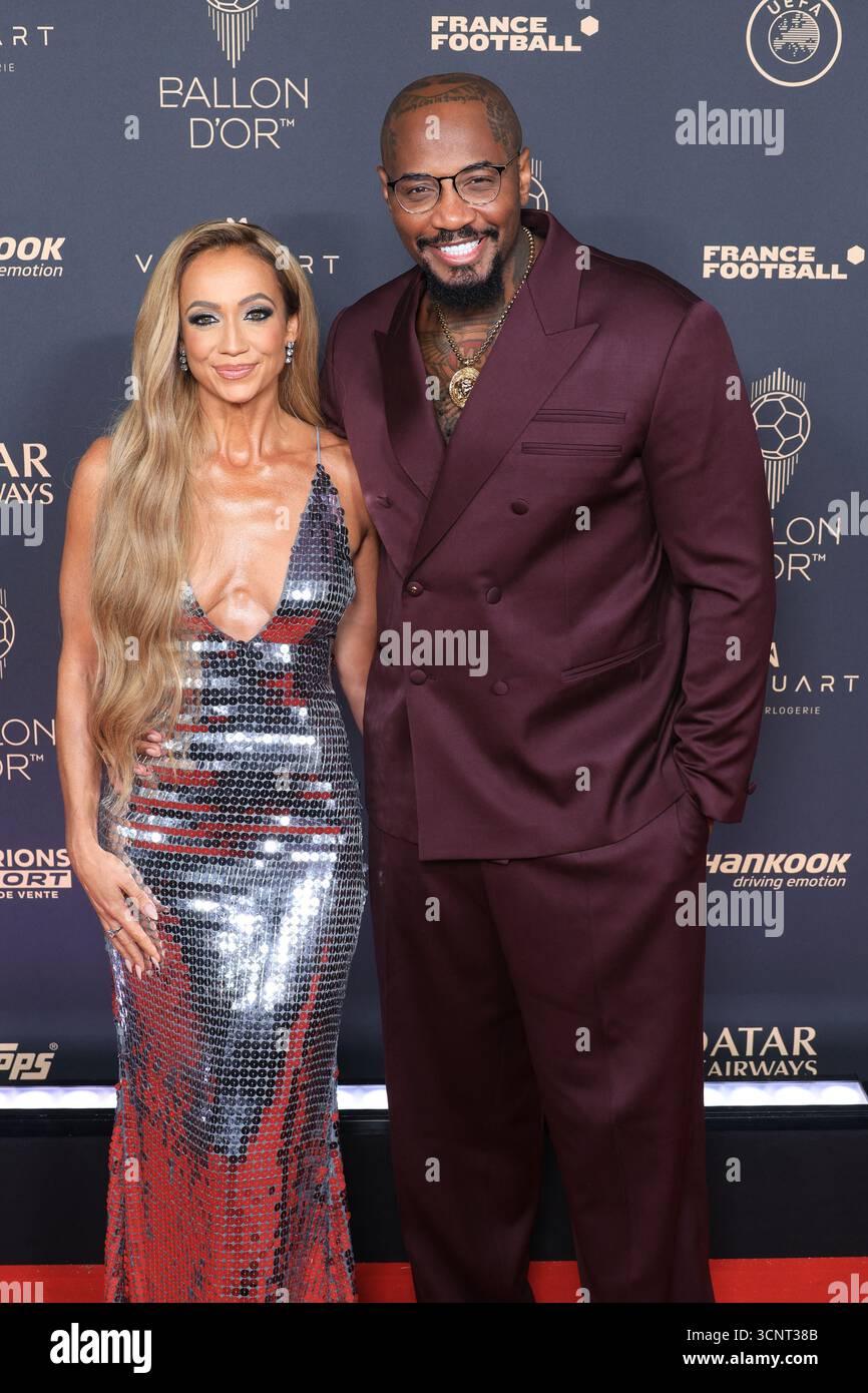Kate Scott and Malik Scott attends the 69th Ballon D'Or Photocall at ...