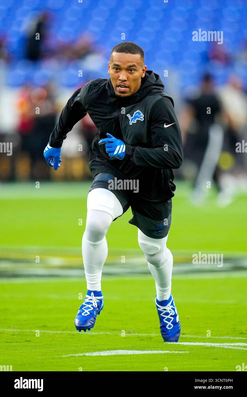 Detroit Lions wide receiver Amon-Ra St. Brown works out prior to an NFL ...