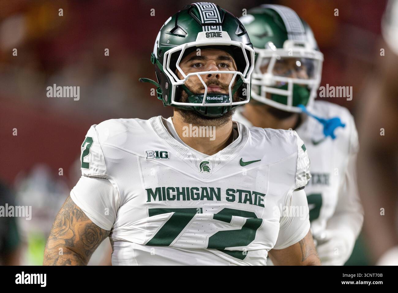 LOS ANGELES, CA - SEPTEMBER 20: Michigan State Spartans offensive ...