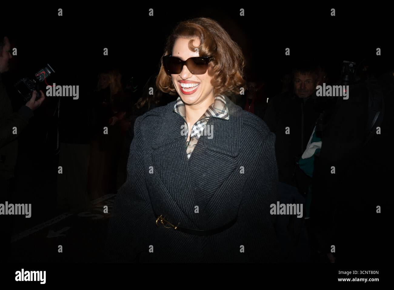 Raye attends the Burberry Summer 2026 show during London Fashion Week ...
