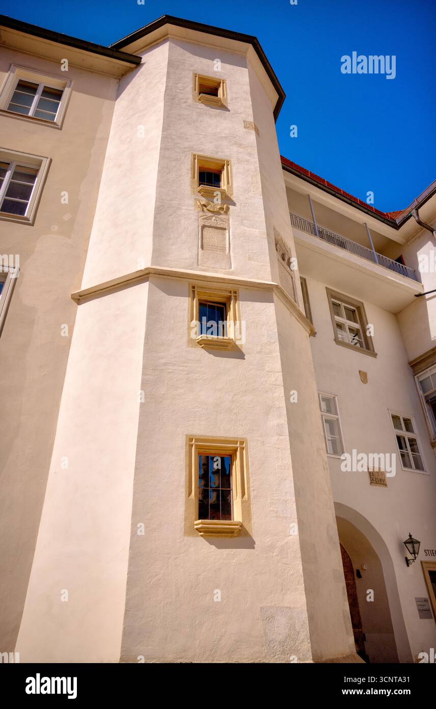 Historic inner courtyard of the Burg (Graz Castle), featuring the late ...