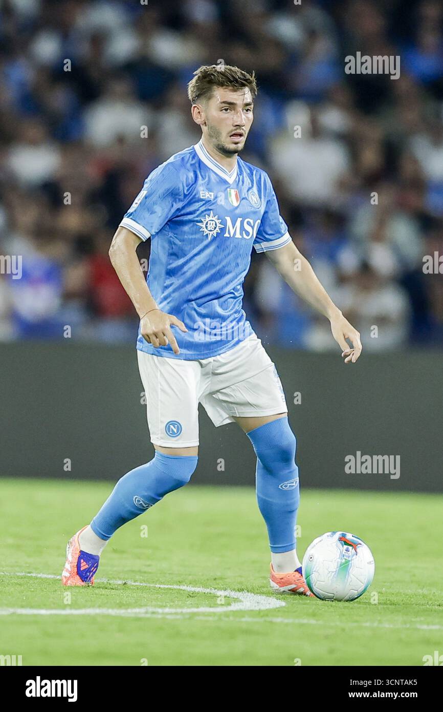 Napoli's Scottish midfielder Billy Gilmour controls the ball during the ...