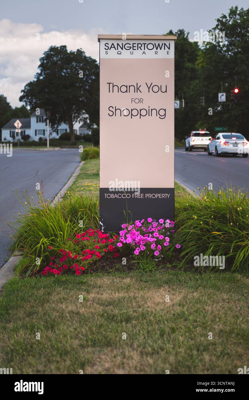 New Hartford, NY - Aug 8, 2025: Selective focus view of Sangertown ...