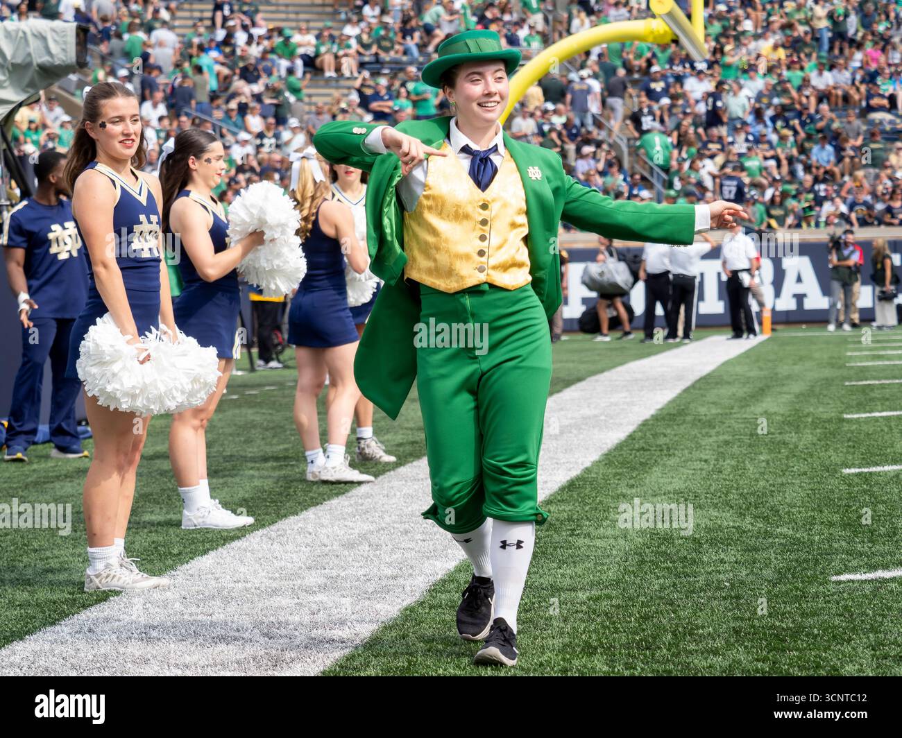 SOUTH BEND, IN - SEPTEMBER 20: The Notre Dame Fighting Irish mascot ...