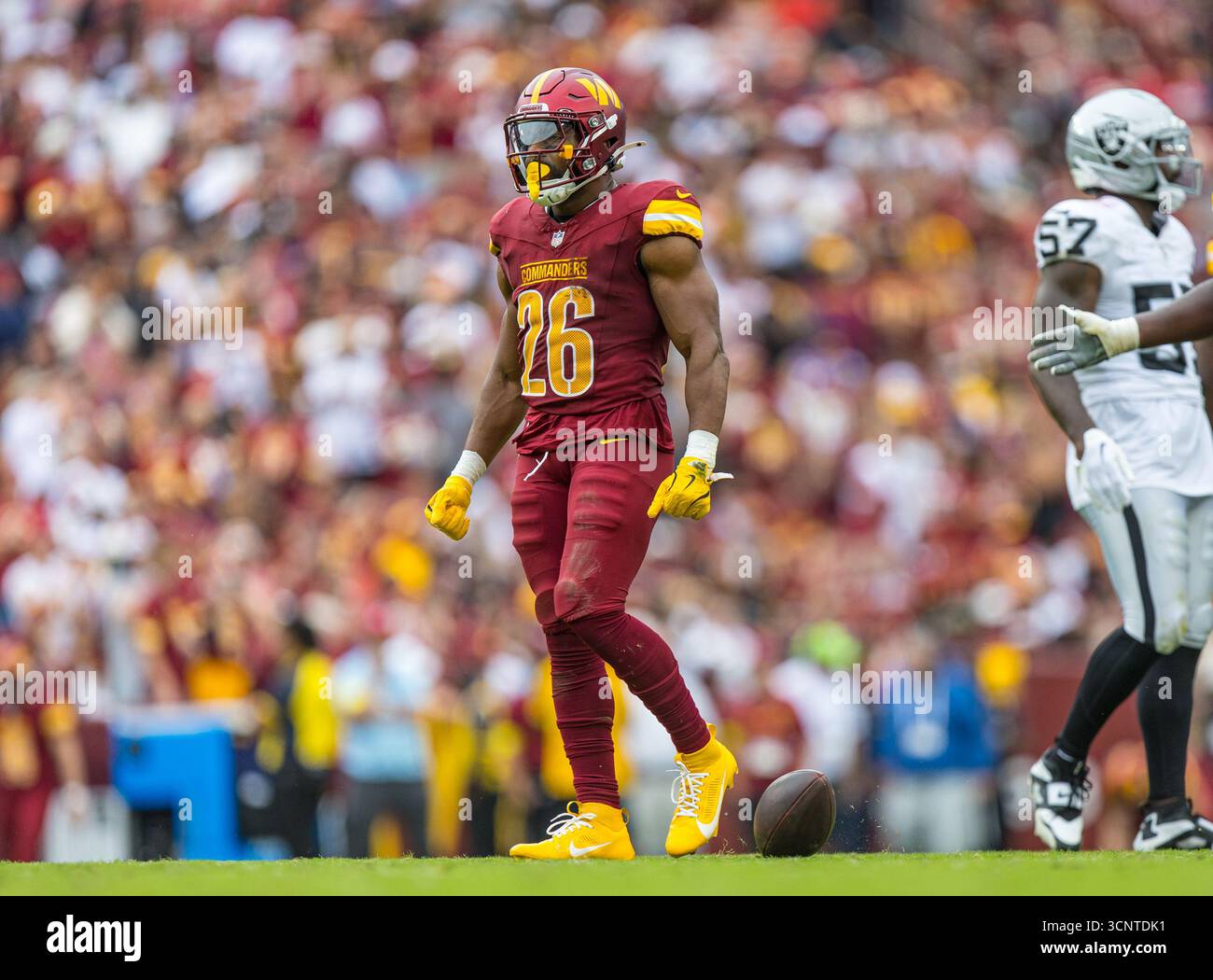 September 21, 2025: Washington Commanders running back Jeremy McNichols ...