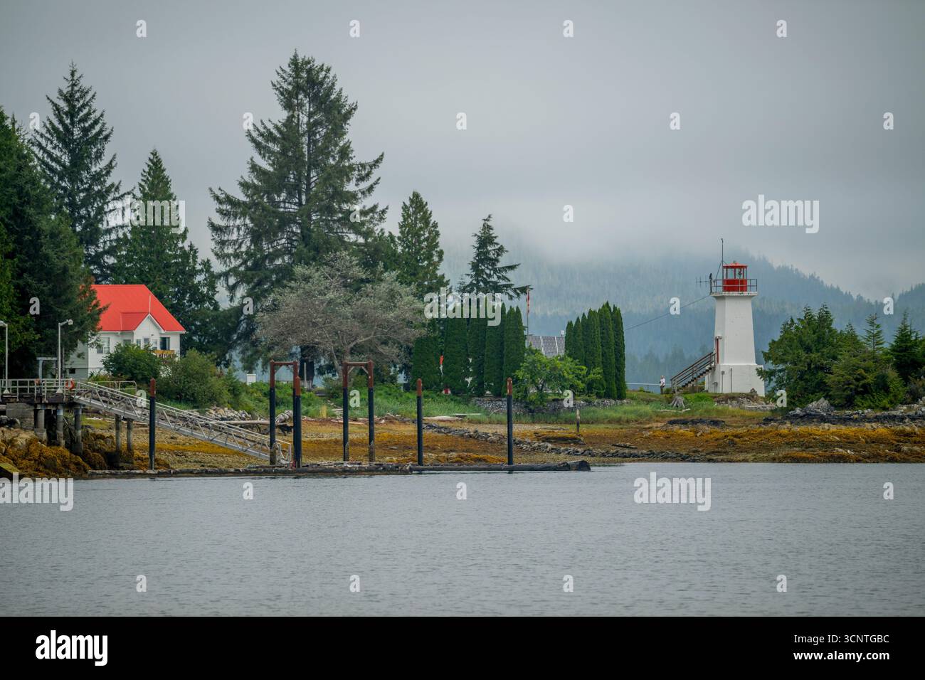 The Lighthouse on Dryad Point on the northeast end of Campbell Island ...