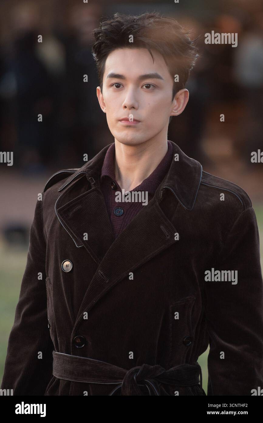 London, UK. 22 Sep, 2025. Pictured: Leo Wu (Wu Lei) attends Burberry's SS26 runway show during ...
