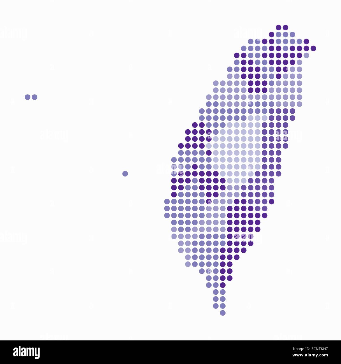 Taiwan dotted map. Digital style map of the country on white background ...
