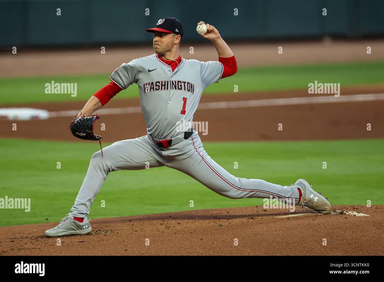 Washington Nationals pitcher MacKenzie Gore delivers in the first ...