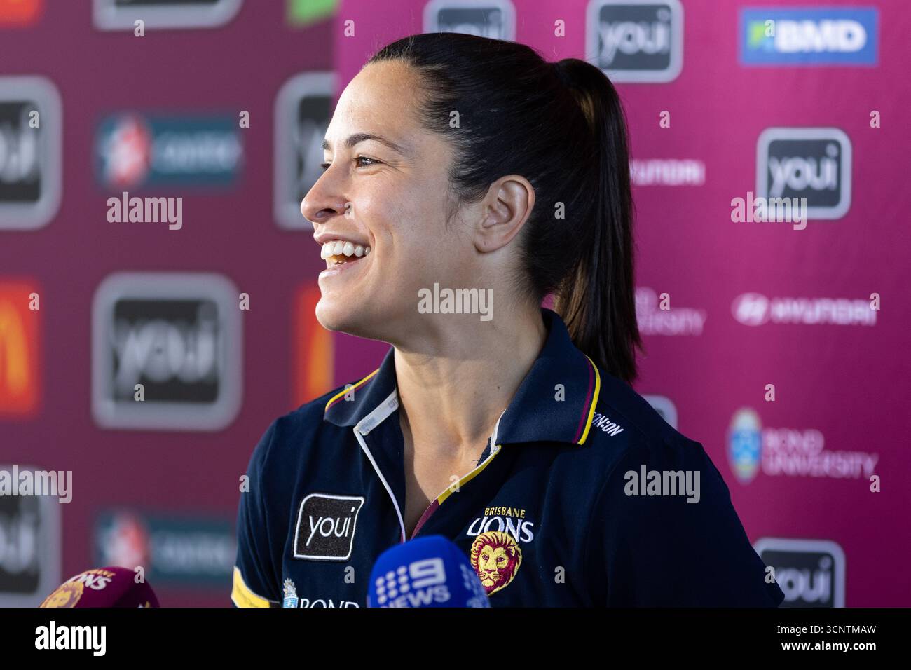 Alexandra Anderson of the Lions speaks to the media during a Lions AFL ...