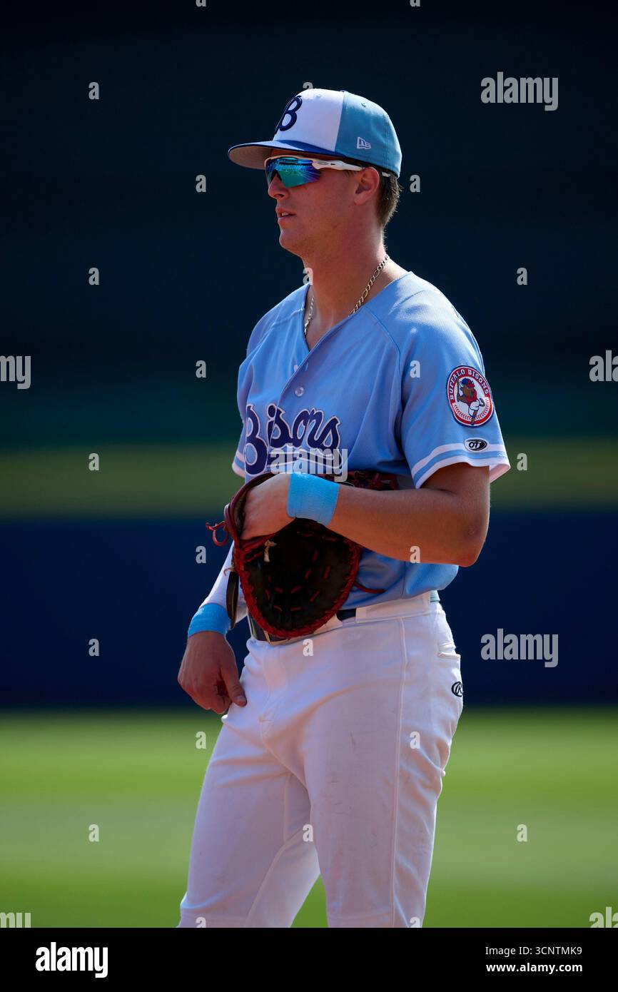 Buffalo Bisons first baseman Riley Tirotta (2) during an MiLB ...