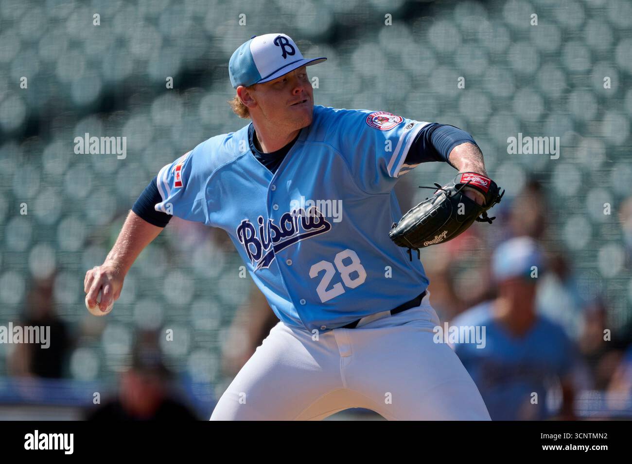 Buffalo Bisons pitcher Paxton Schultz (28) during an MiLB International ...