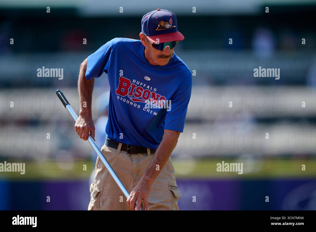 Buffalo Bisons groundskeeper Joe Mogavero during an MiLB International ...