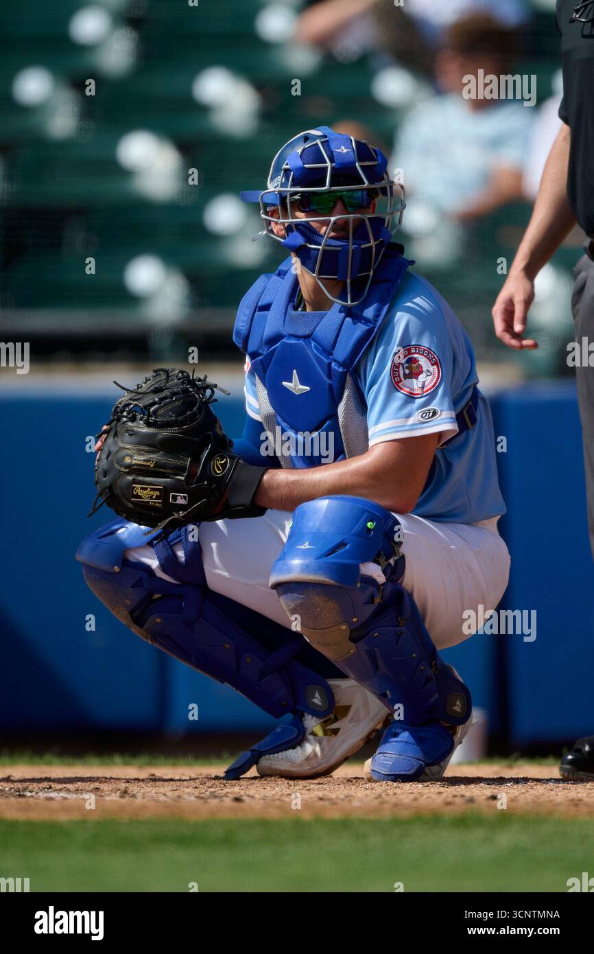 Buffalo Bisons catcher Brandon Valenzuela (21) gets the sign from the ...